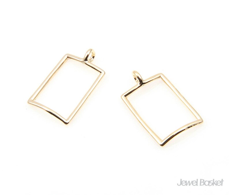 2pcs Rectangle Pendant Outline in Gold 2 pieces of | Etsy