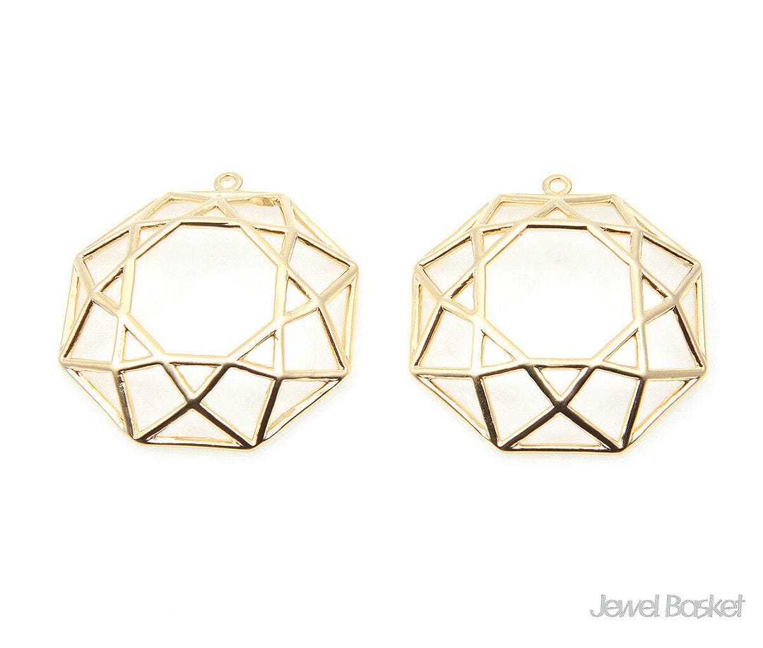 Octagon Pendant in Matte Gold / 24.0mm X 27.0mm / BMG358-P (2pcs) - Etsy