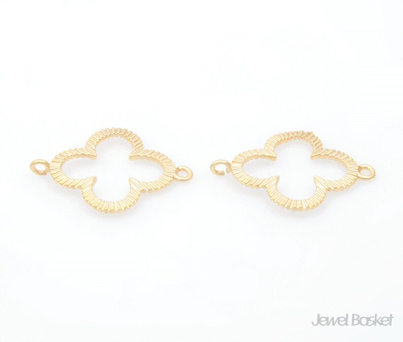 Clover Connector in Matte Gold 2pcs Clover Jewelry Connector - Etsy