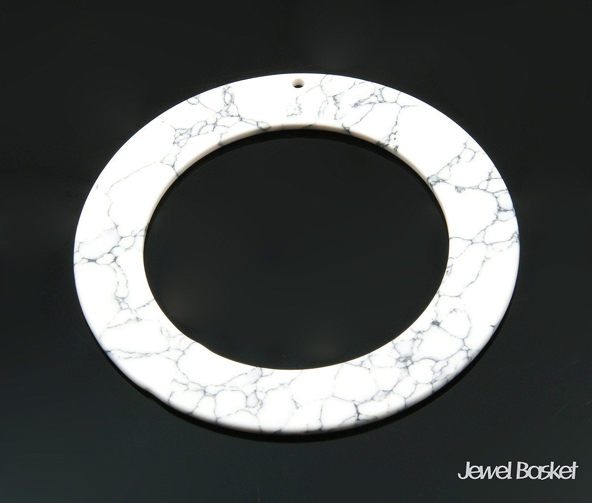 White Marble Circle Charm Howlite Circle Charm / 50.0mm / | Etsy