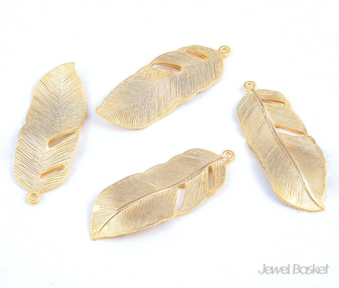 Solid Feather Pendant / 15mm X 42mm / BMG027-C 2pcs - Etsy