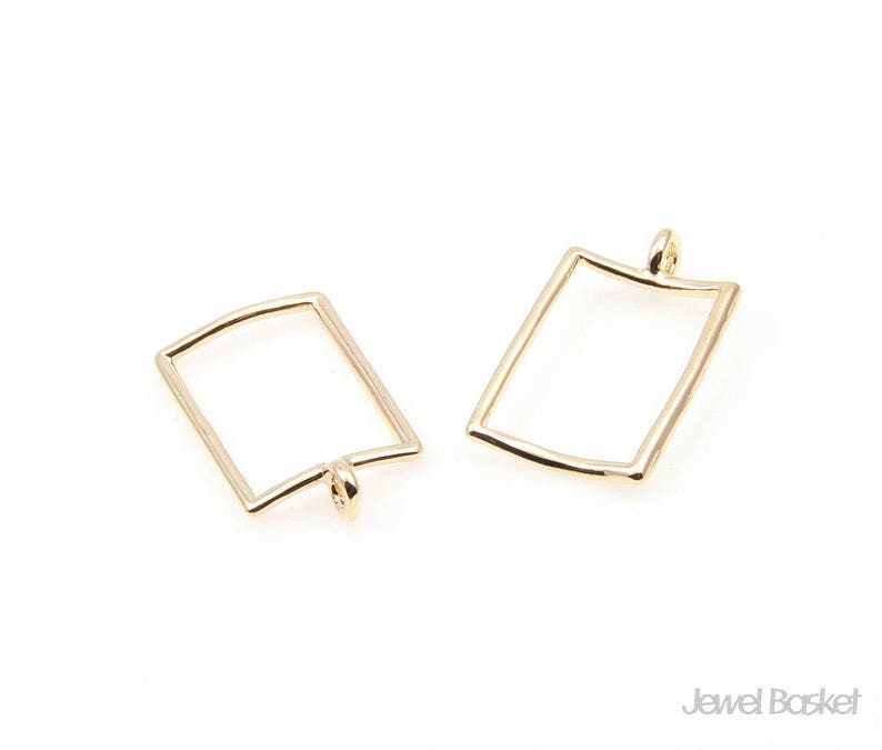 2pcs Rectangle Pendant Outline in Gold 2 pieces of | Etsy