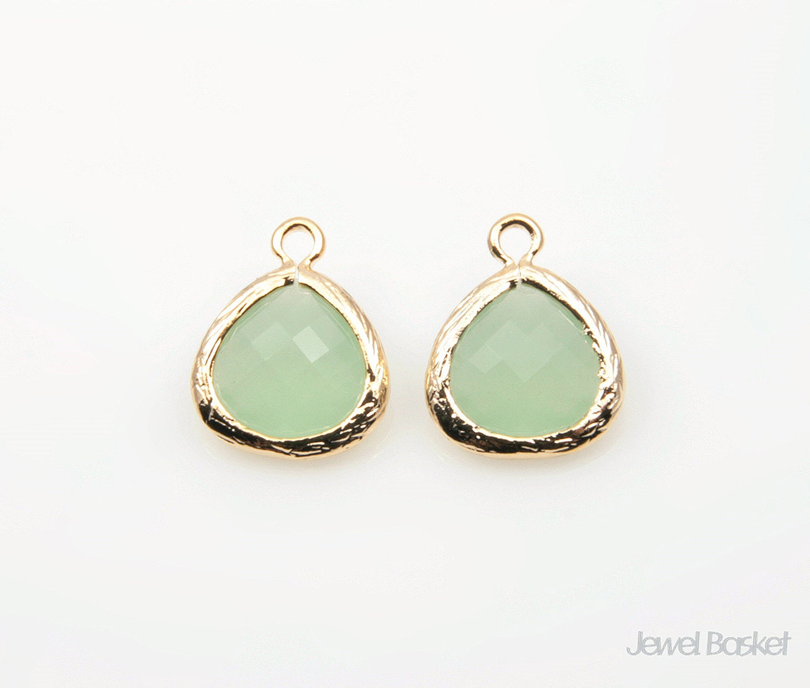 Light Mint Color Glass and Gold Framed Pendant 2pcs Light - Etsy