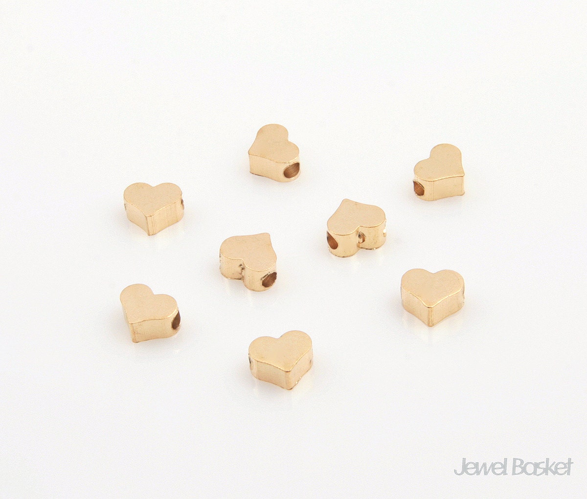 Metallic Heart Bead Matte Gold Small Heart / 4.5mm X 5mm / - Etsy