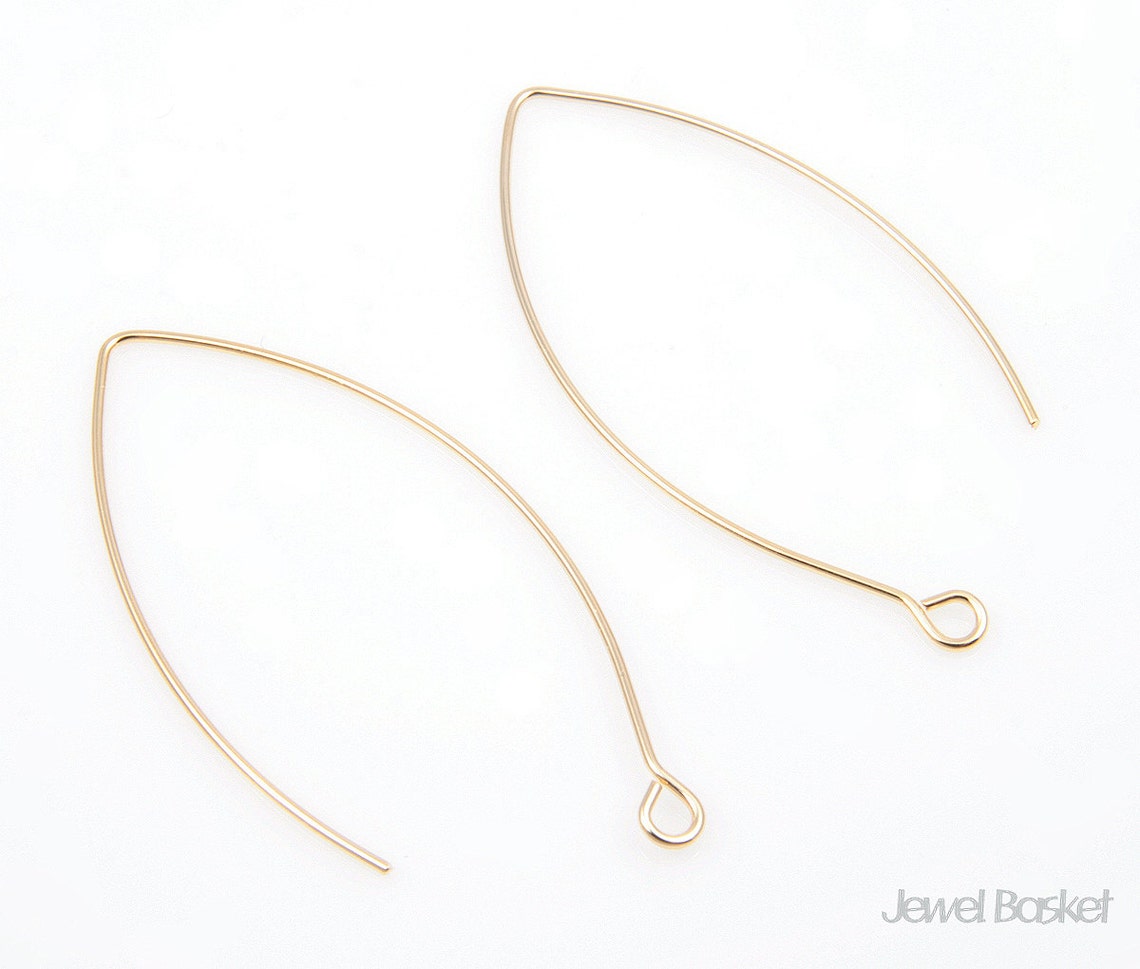PG031-E 10pcs / Gold Plated Ear Hook 42mm | Etsy