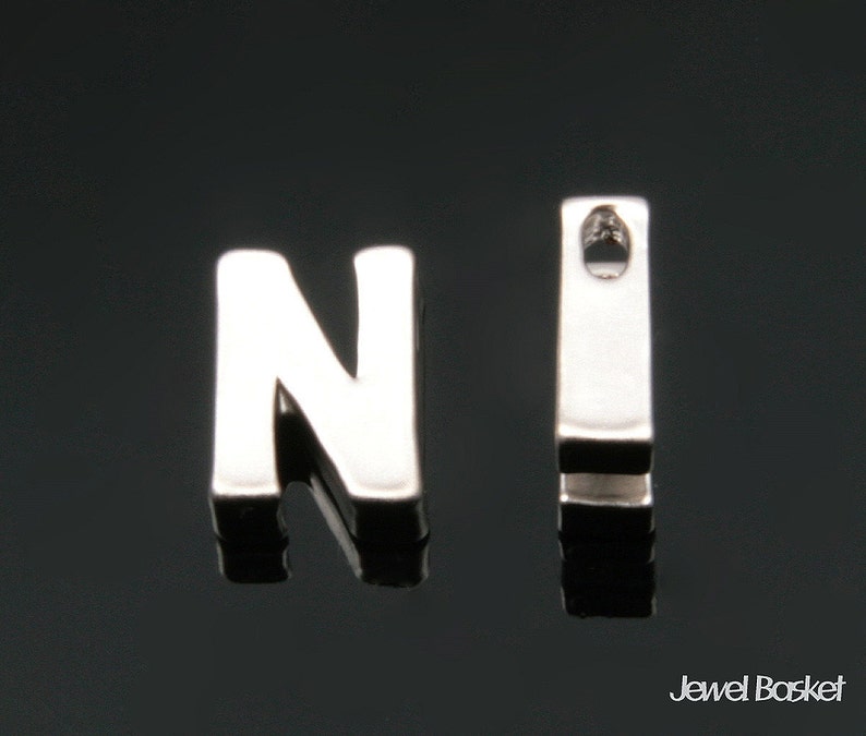 Brass Beads Matte Rhodium Upper Case Alphabet Capital Letter - Etsy