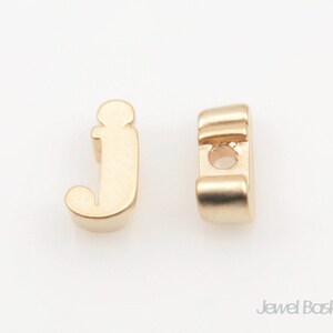 Matte Gold Lower Case Alphabet - 2pcs Small Letter "j" / 3.5mm X 6.7mm ...