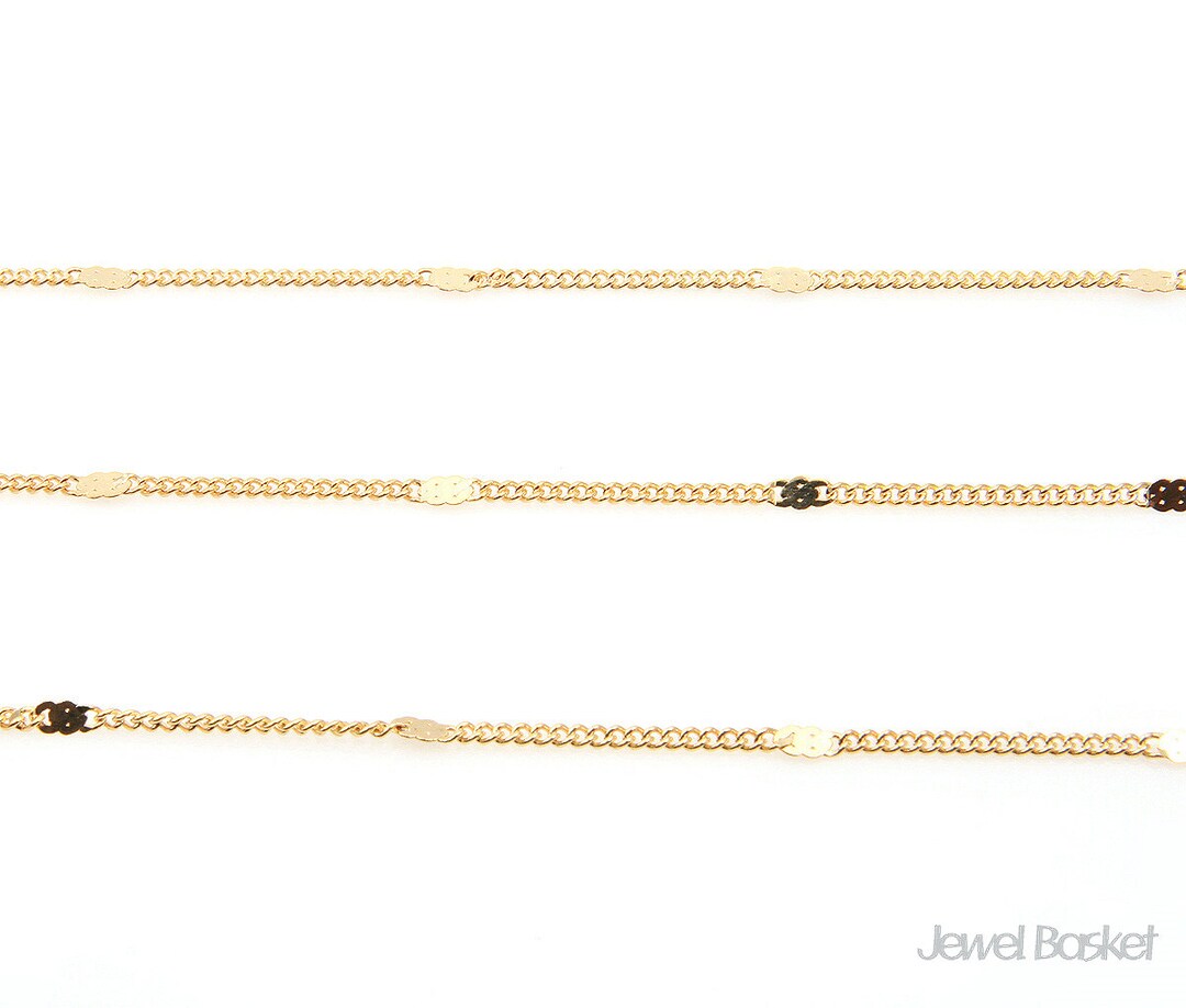 Press Link Chain for Necklace or Bracelet in Gold - 135ET / 1.6mm / 3 ...