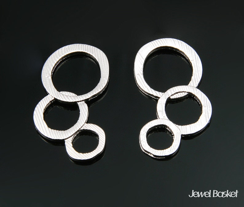 2pcs Triple Rings in Matte Rhodium / 29mm X 15mm / BMS285-P - Etsy