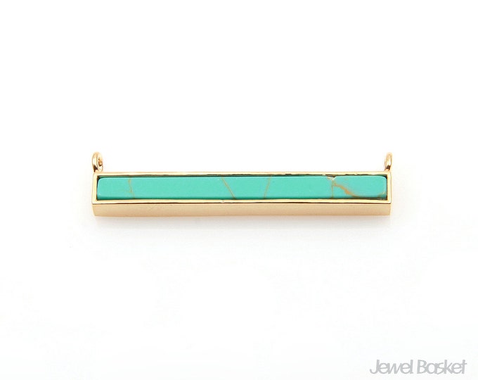 Turquoise Bar Pendant in Gold / 30.0mm X 7.0mm / STQG098-P | Etsy