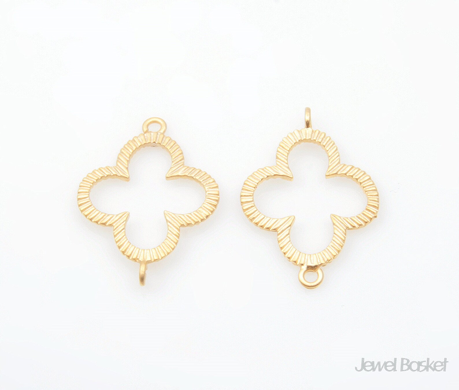 Clover Connector in Matte Gold 2pcs Clover Jewelry Connector - Etsy
