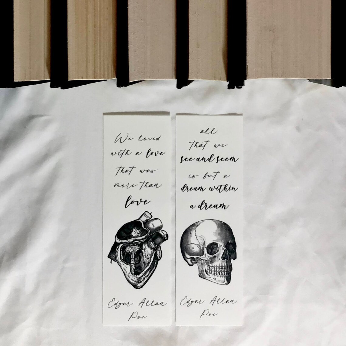Edgar Allan Poe Poetry Bookmark Bundle - Minimalist Halloween Bookmarks ...