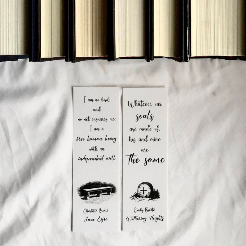 Jane Eyre Wuthering Heights Bookmark Bundle - Charlotte Bronte Emily ...