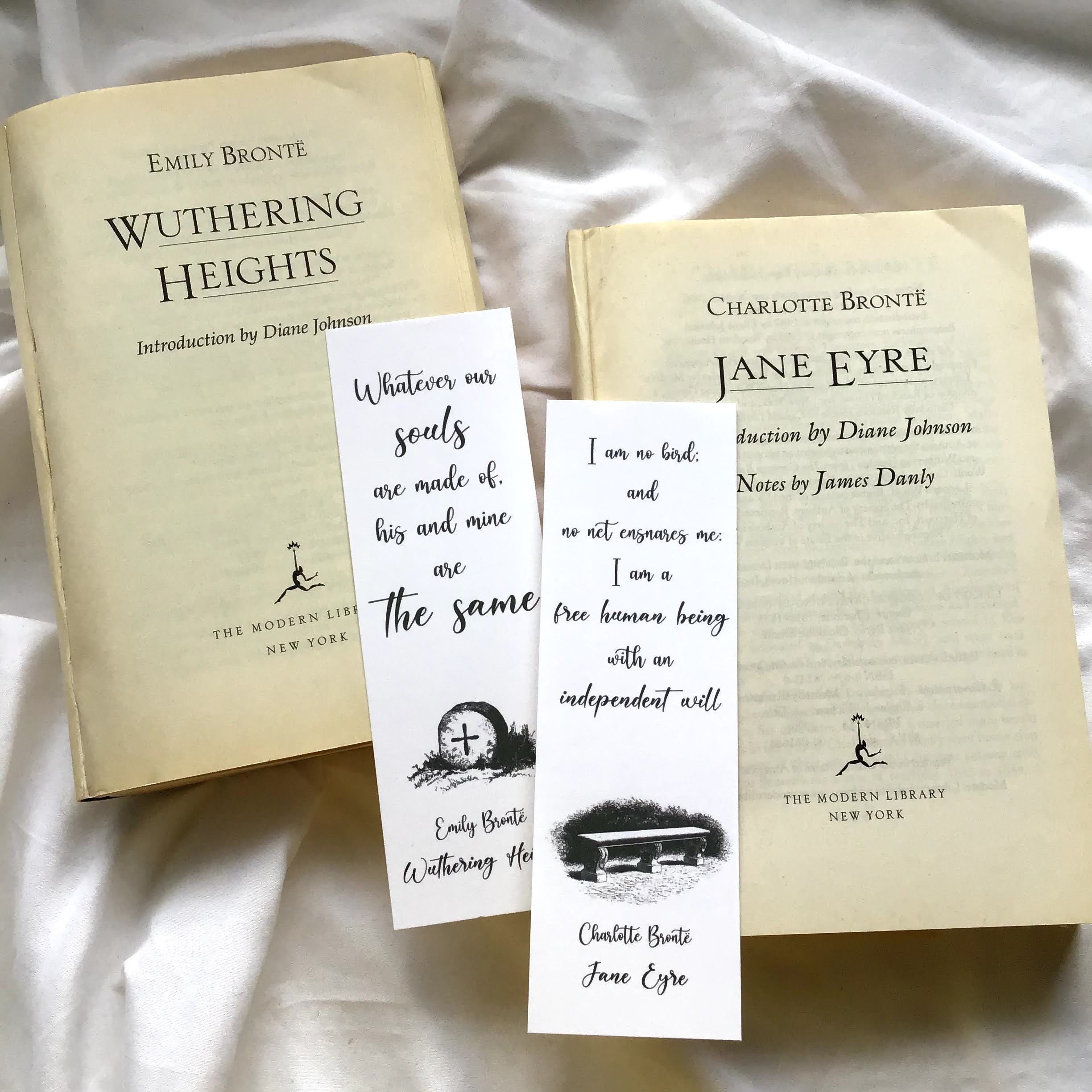 Jane Eyre Wuthering Heights Bookmark Bundle - Charlotte Bronte Emily ...