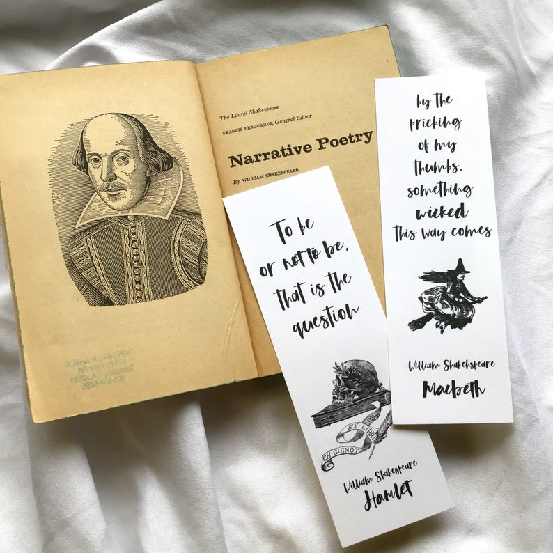 Hamlet Macbeth William Shakespeare Minimalist Bookmark Bundle - Book ...