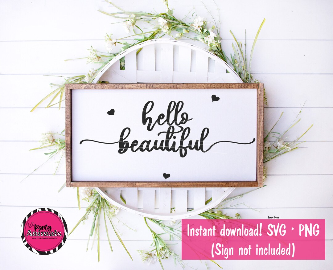 Hello Beautiful SVG - Etsy