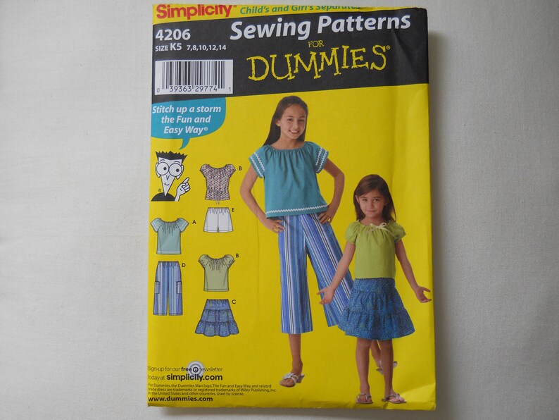 Simplicity 4206 Sewing for Dummies Pattern Girls Skirt Top - Etsy