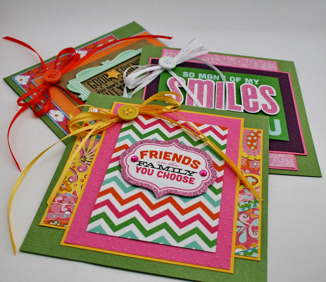FRIENDSHIP CARDS, Blank, 3 Card Set With Matching Envelopes - Etsy