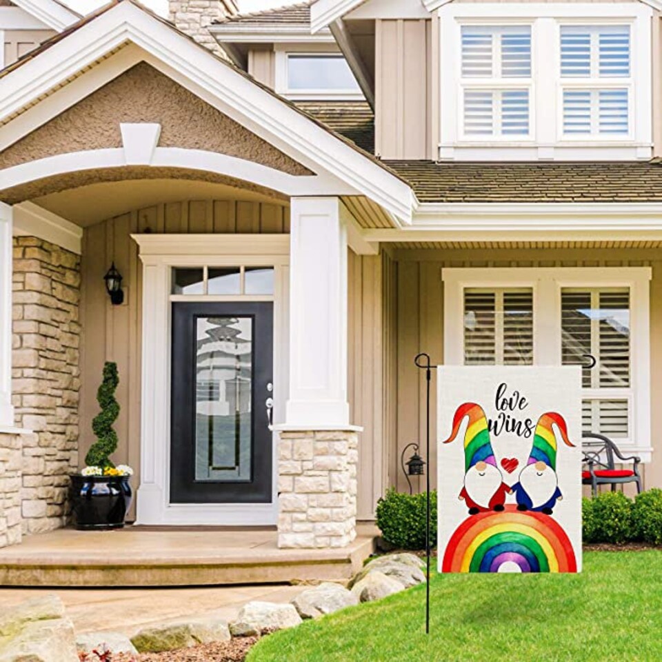 Love Wins Gnome Yard Flag sold by Flora | SKU 23968156 | Printerval