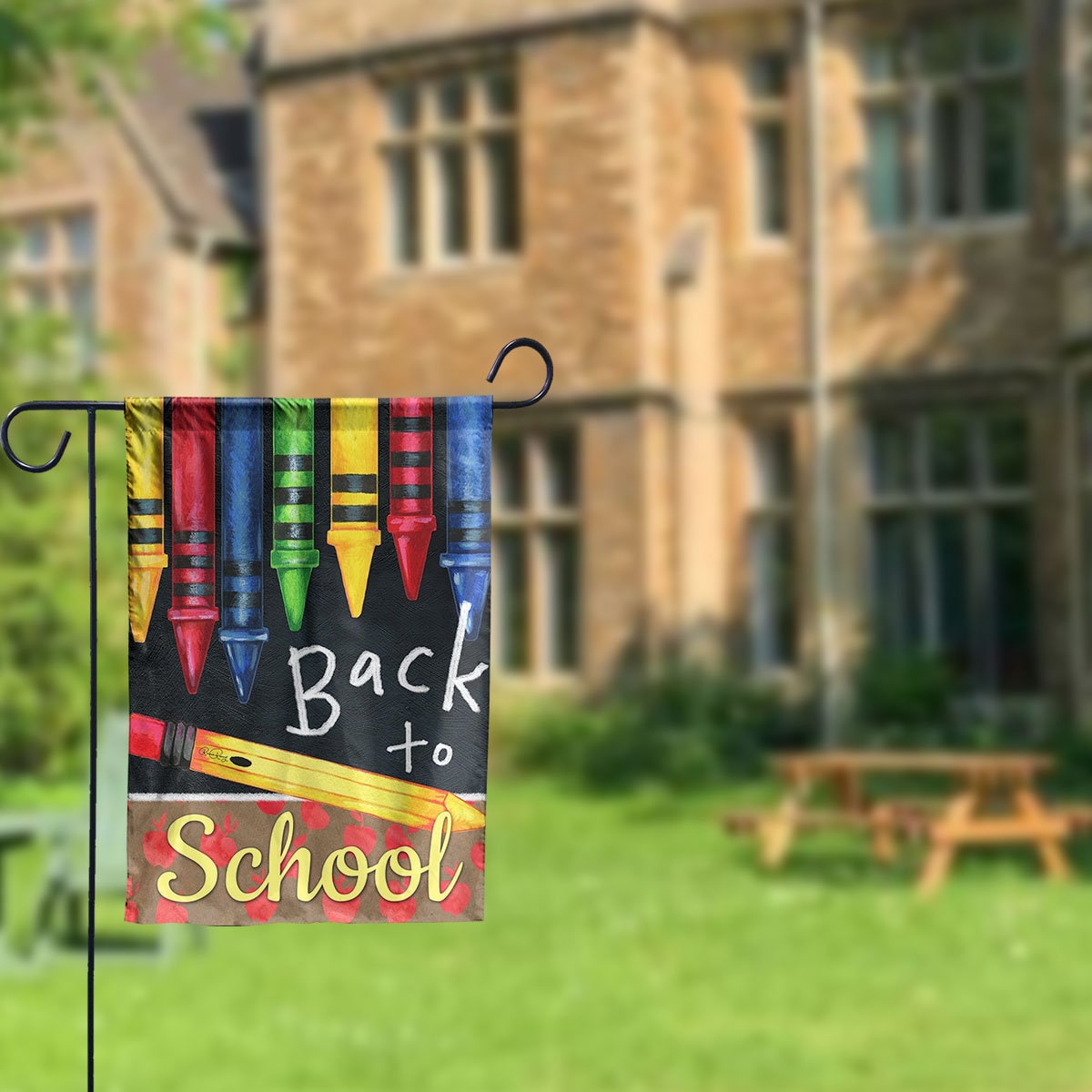 Back to School Crayons Garden Flag, classroom flag sold by Chetna ...