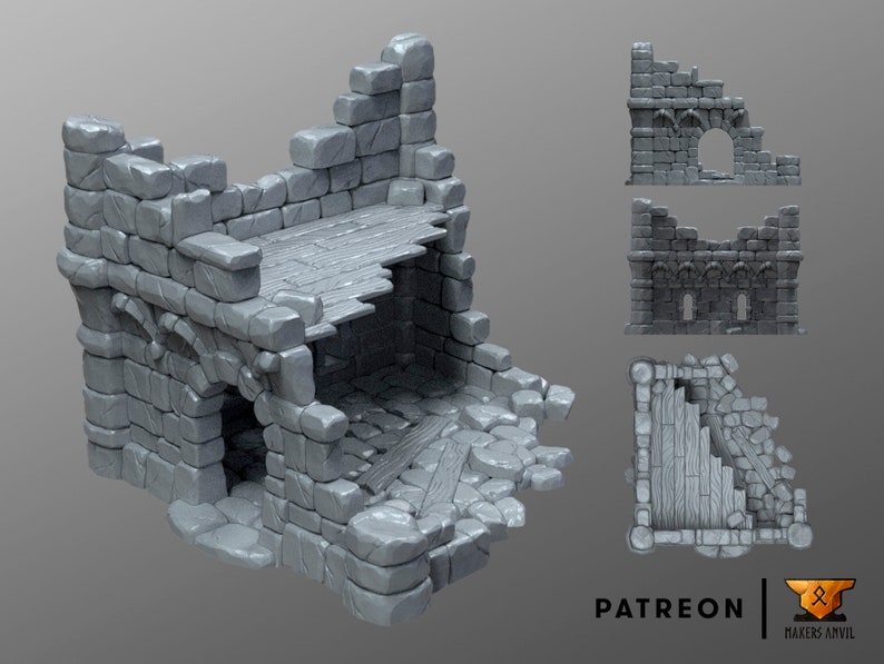The Ruined Town House Dnd Structures - Etsy