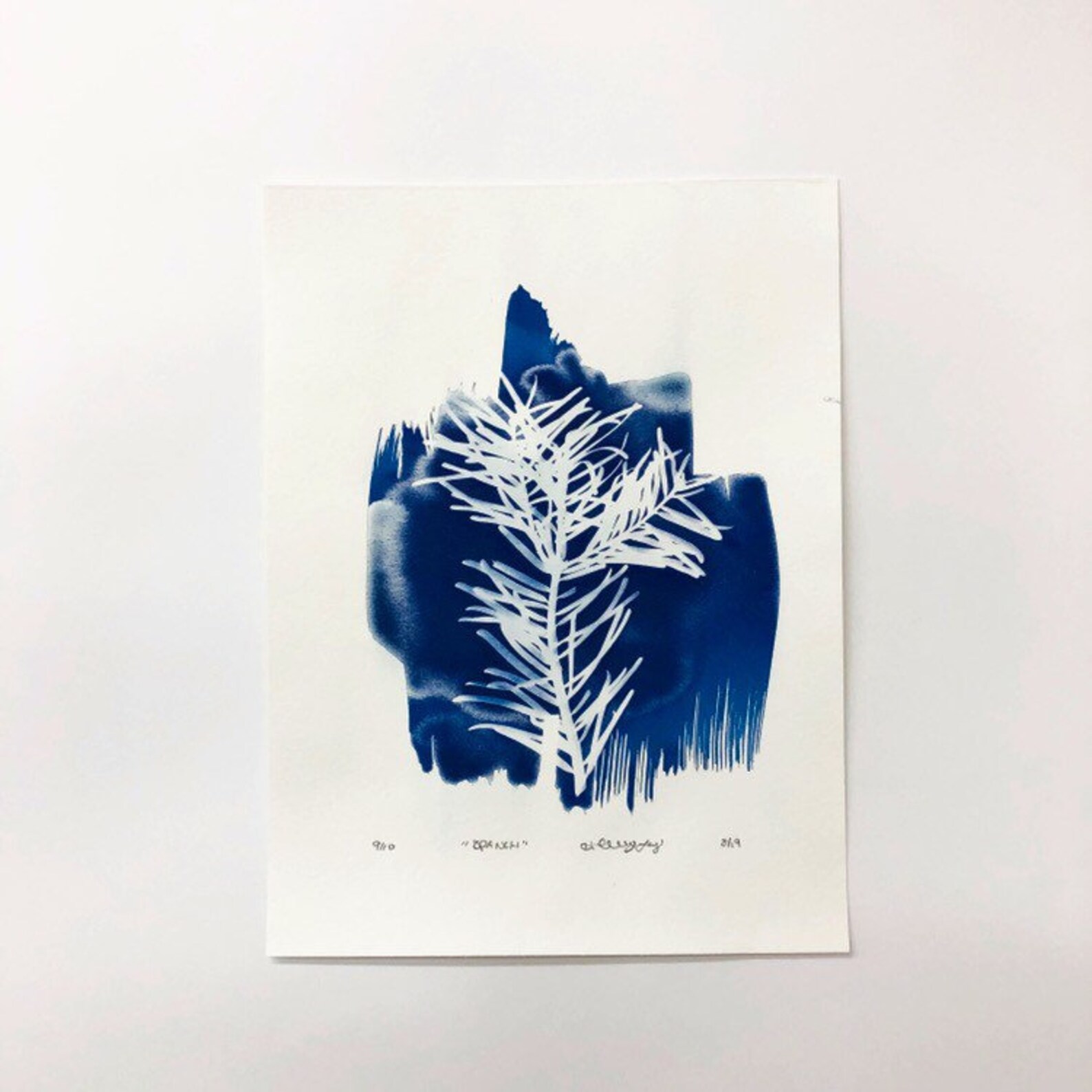 Cyanotype Art, Pine Tree, Forest Art, Mountain Art - Etsy