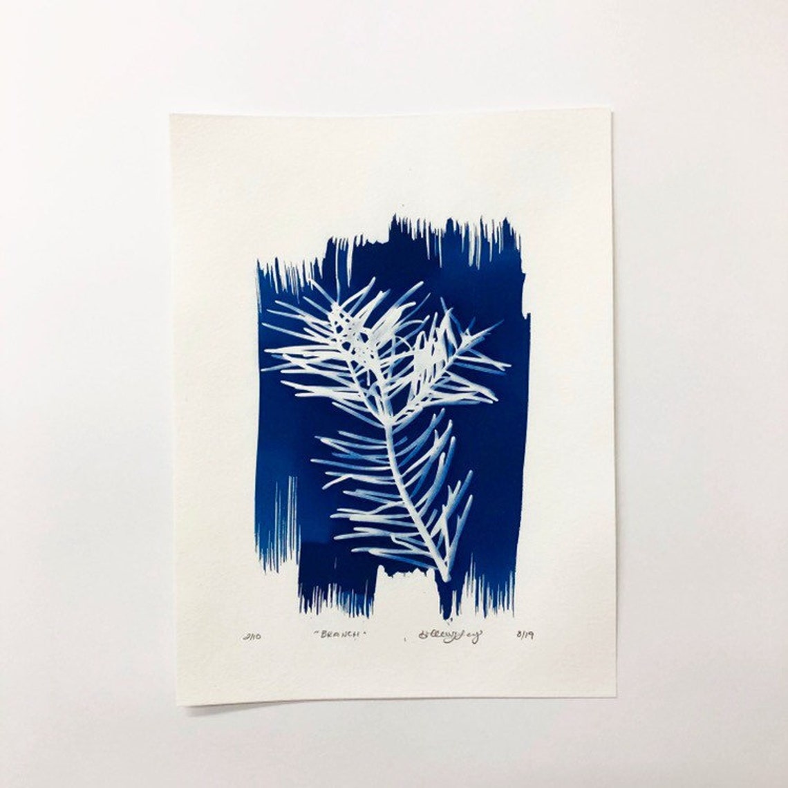 Cyanotype Art, Pine Tree, Forest Art, Mountain Art - Etsy