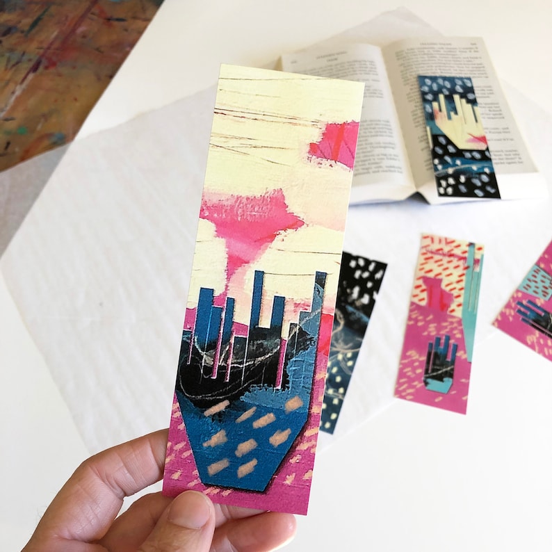 5 Pack Bookmarks, Recycled Paper Bookmarks, Set of 5 Embellished ...