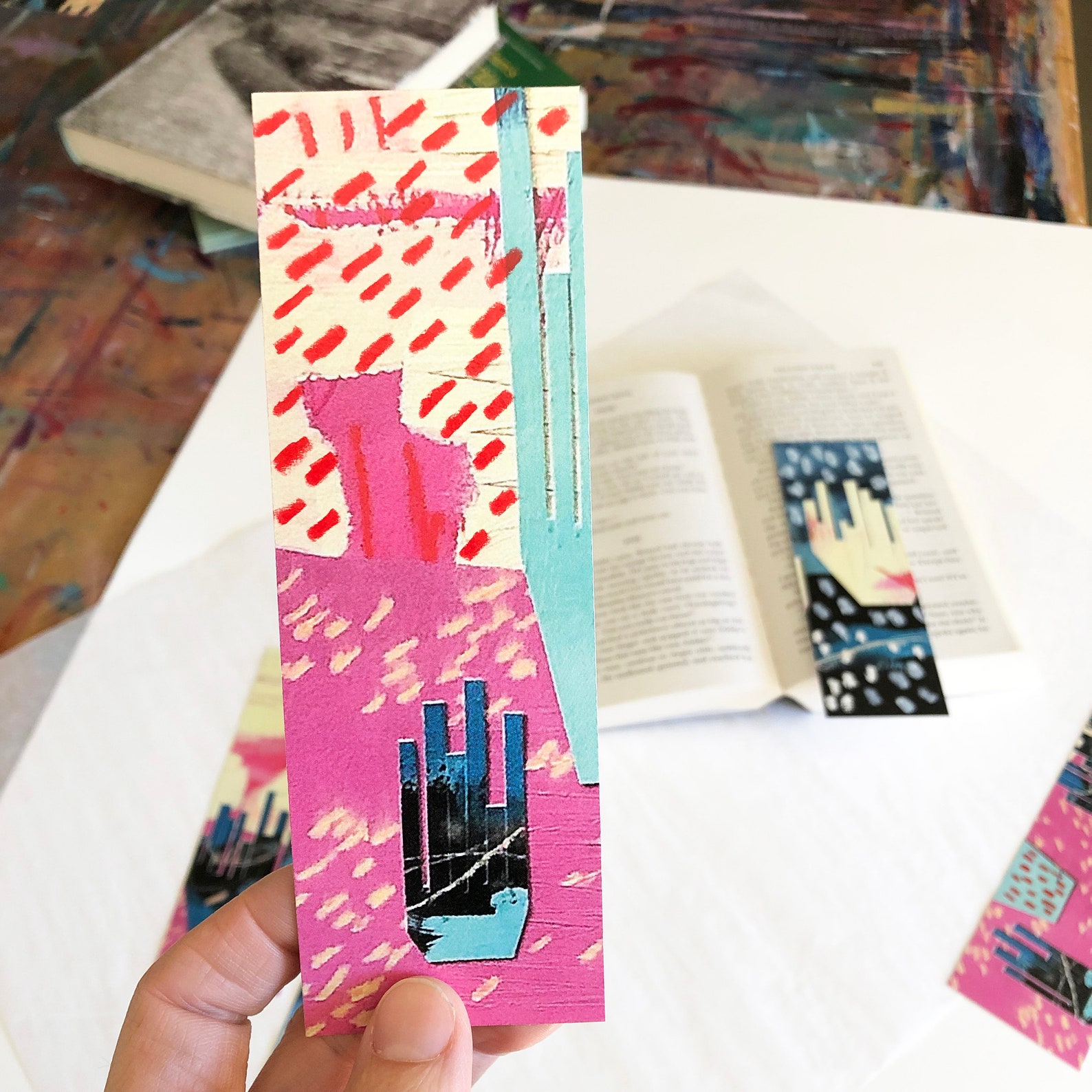 5 Pack Bookmarks, Recycled Paper Bookmarks, Set of 5 Embellished ...