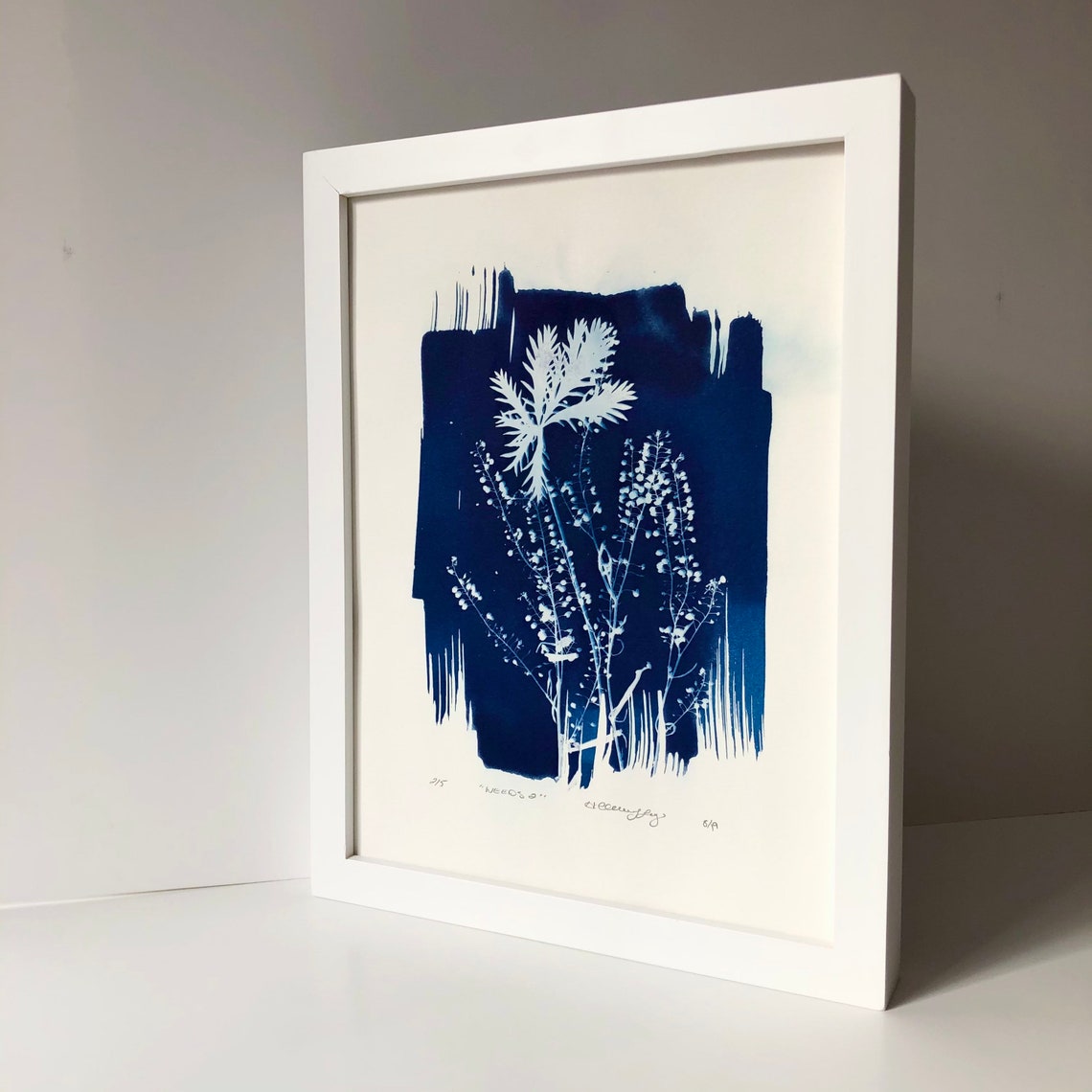 Cyanotype Leaf Print, Botanical Art, Blue Art, Plants, Floral Print ...