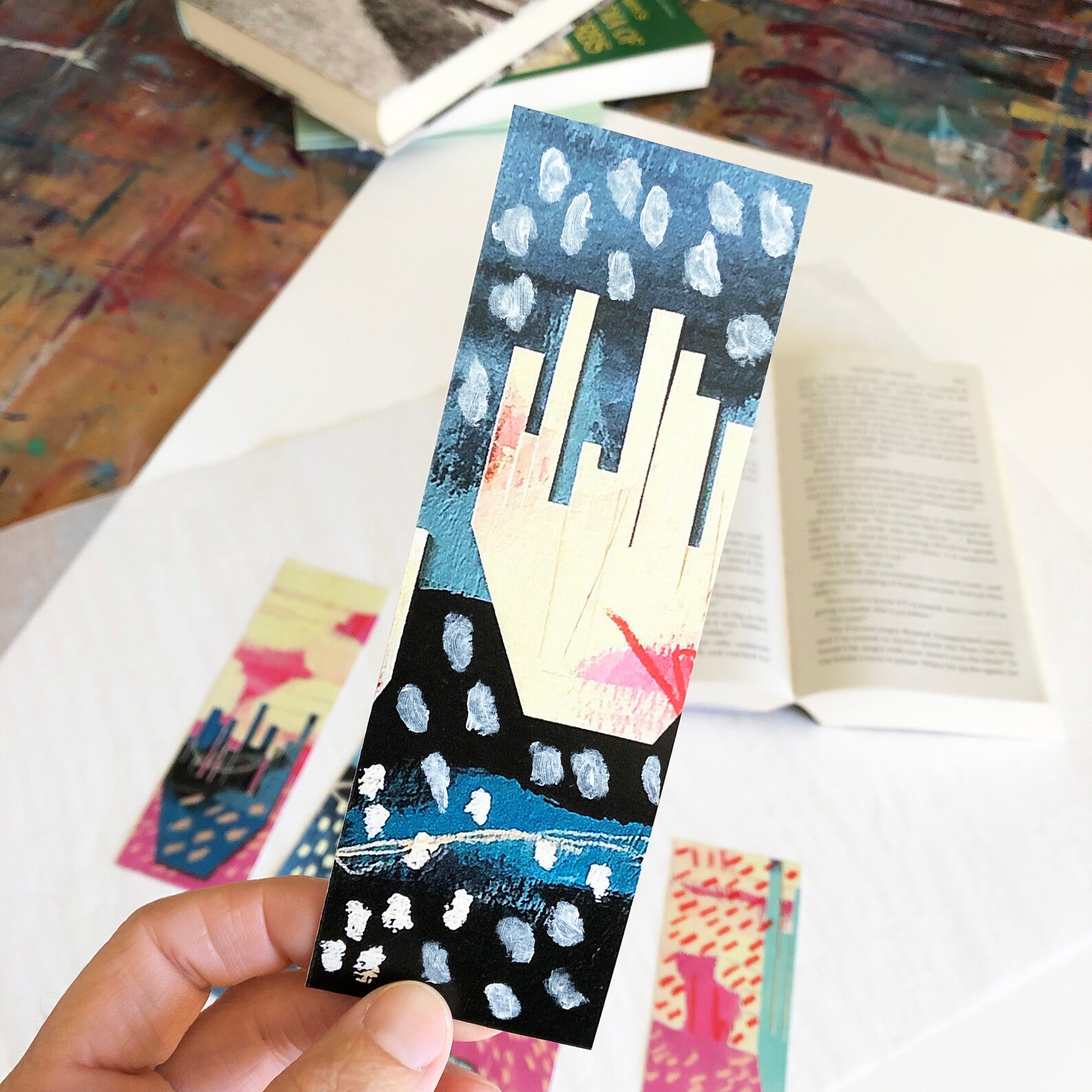 5 Pack Bookmarks, Recycled Paper Bookmarks, Set of 5 Embellished ...