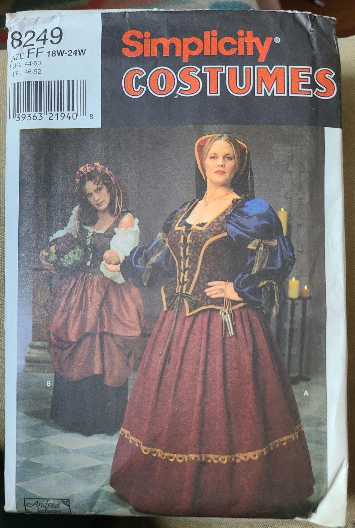 Simplicity 8249 Plus Size Costume Sewing Pattern: Size FF (18W-24W ...