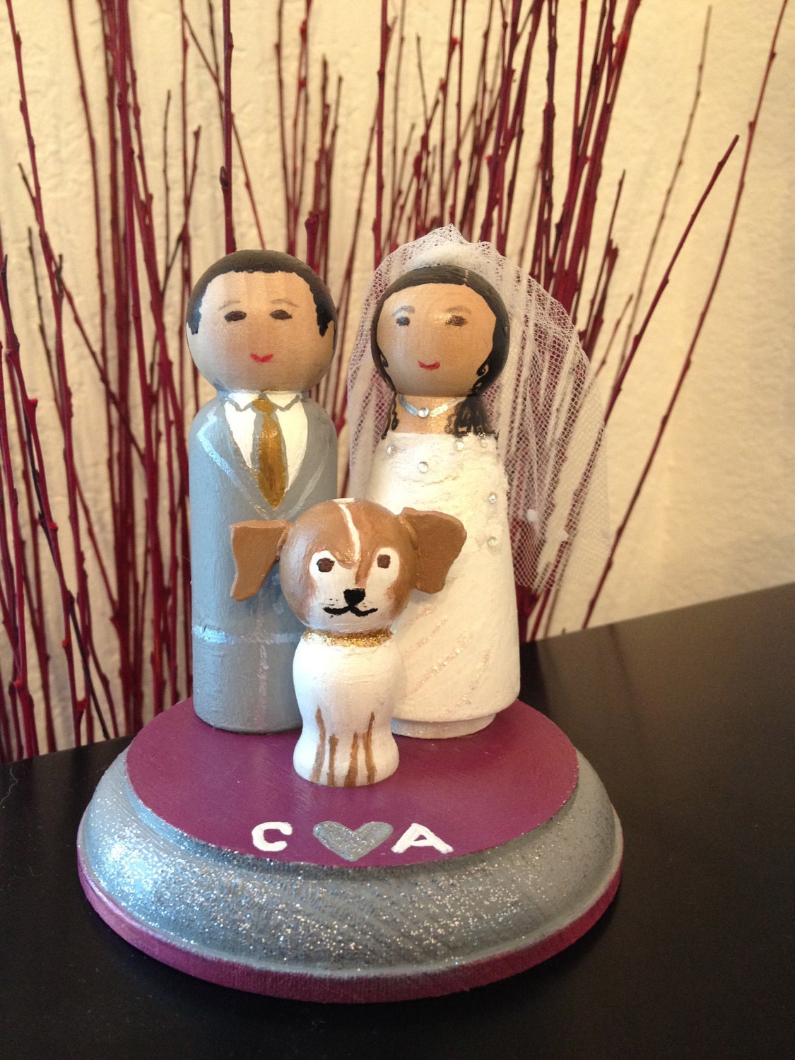 Unique Made to Order Bride and Groom Wood Peg Doll Wedding | Etsy