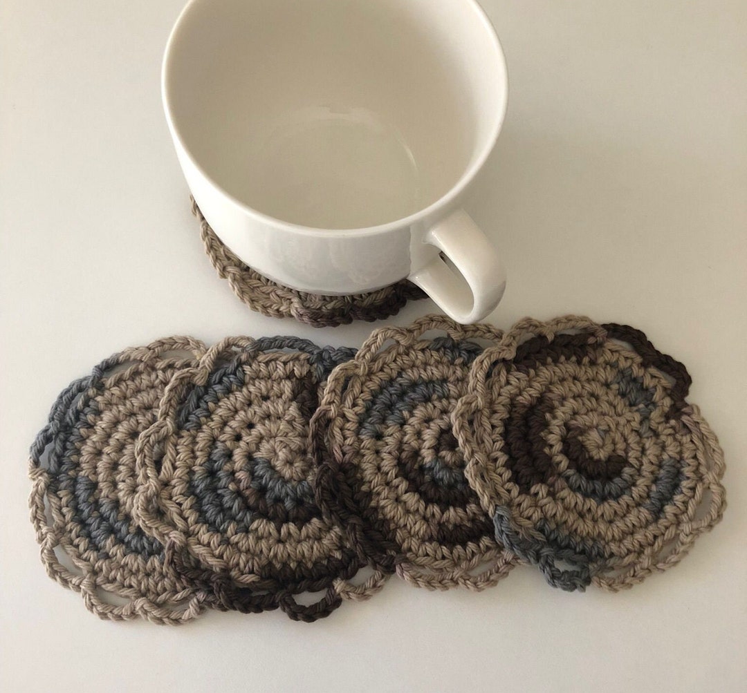 Set of 5 Cotton Crochet Coaster (ready to Ship) - Etsy