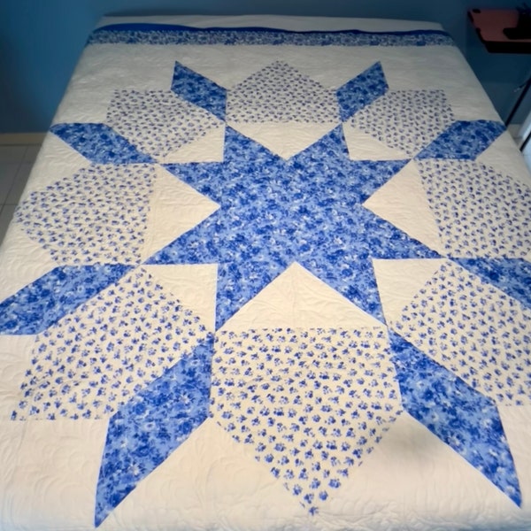 Blue Star Quilt - Etsy