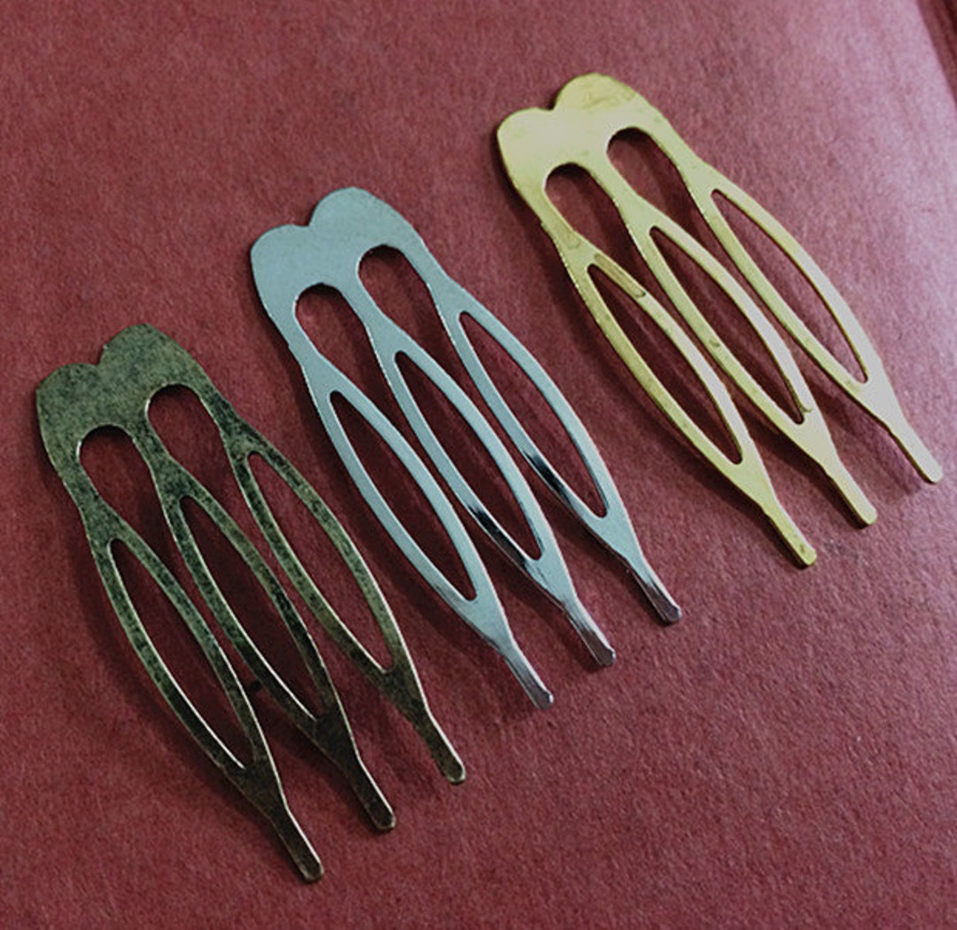 3teeth Assorted Colors Metal Hair Combs 60pieces - Etsy