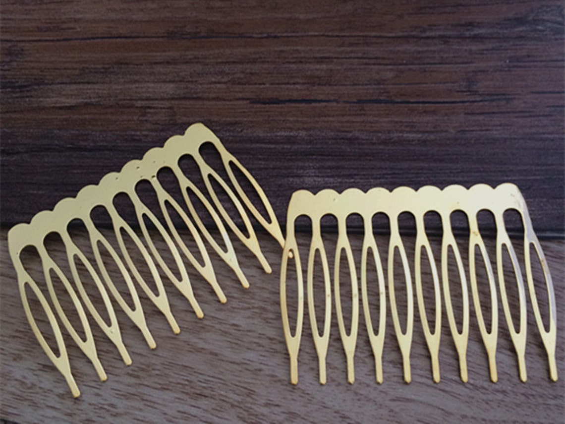 15PCS 10teeth Gold Color Metal Hair Combs - Etsy