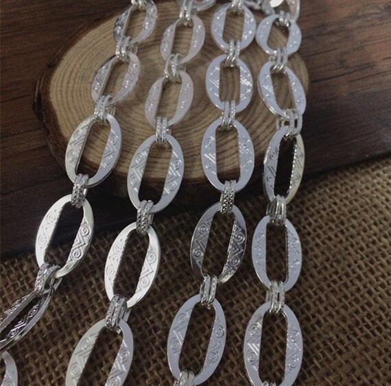 1m Bright silver Necklace Chain For Jewelry making | Etsy
