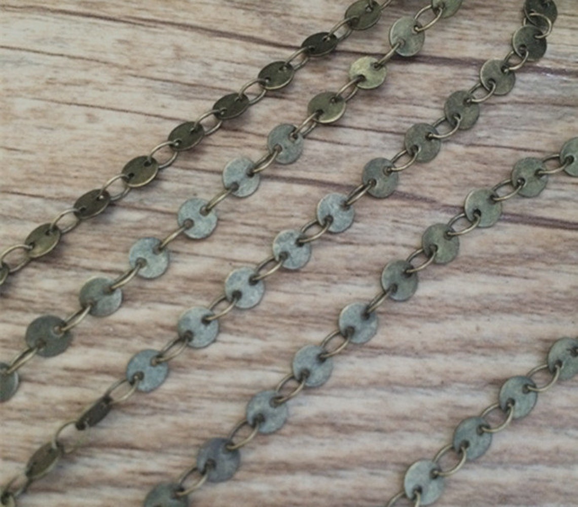 2m Bronze Necklace Chain for Jewelry Making 4MMX4MM - Etsy