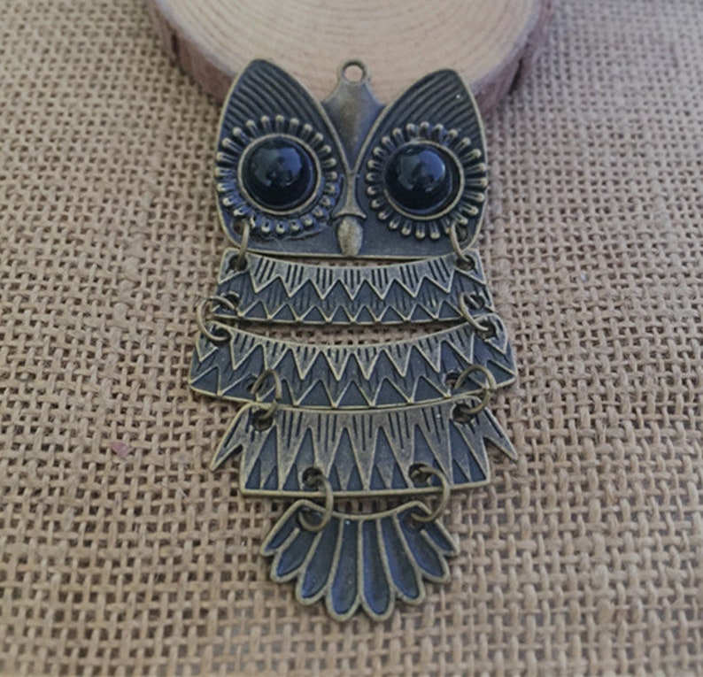 2pieces 89mmx42mm Owl Charm Antique Bronze Charm Pendant - Etsy