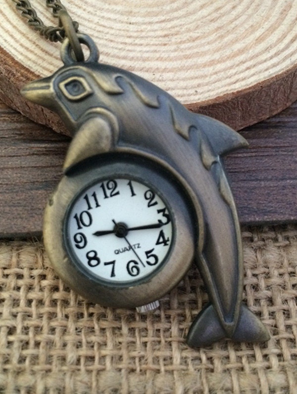 1pcs 32mmx50mm Bronze Dolphins Pocket Watch Charms Pendant D3 | Etsy
