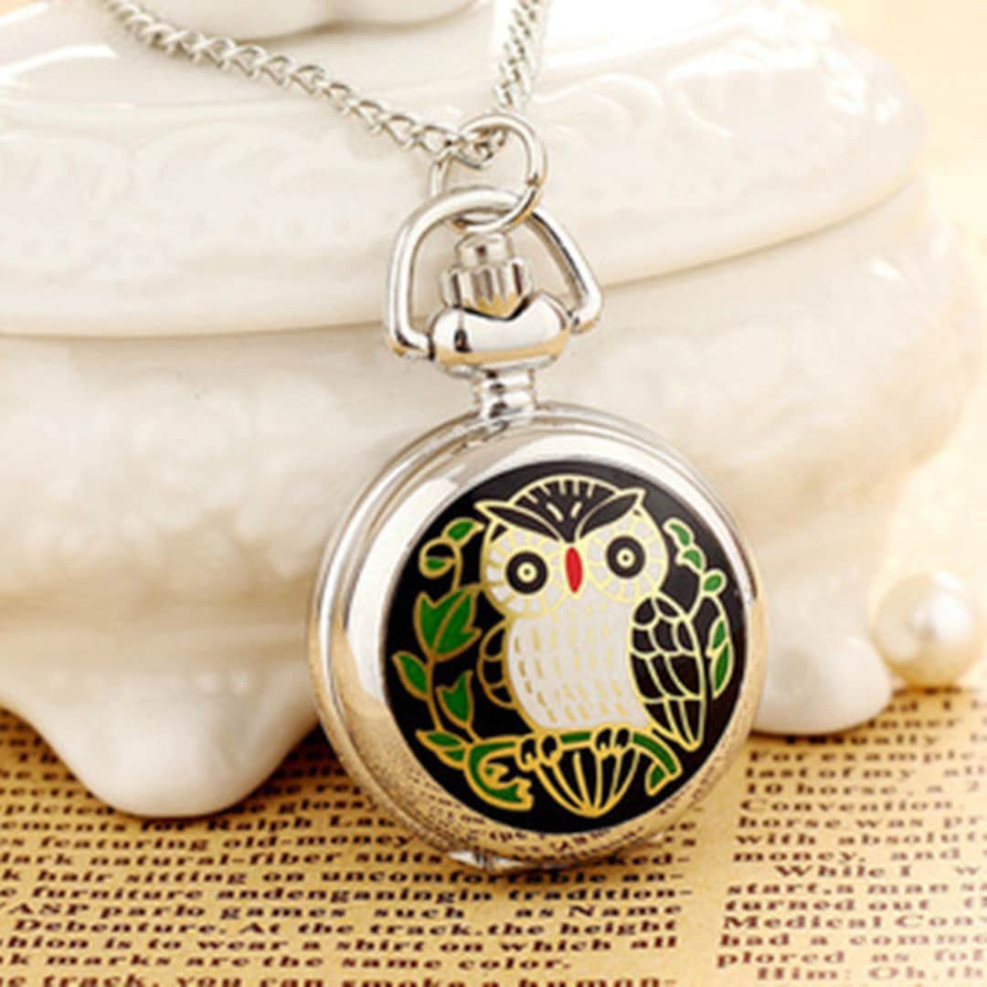 1pcs Small Owl Pocket Watch Charms Pendant 25mmx25mm AA201 - Etsy