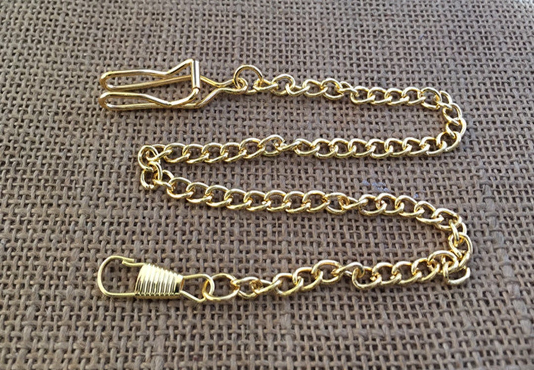 1 cadena de reloj de bolsillo de color dorado de 35 cm. - Etsy España