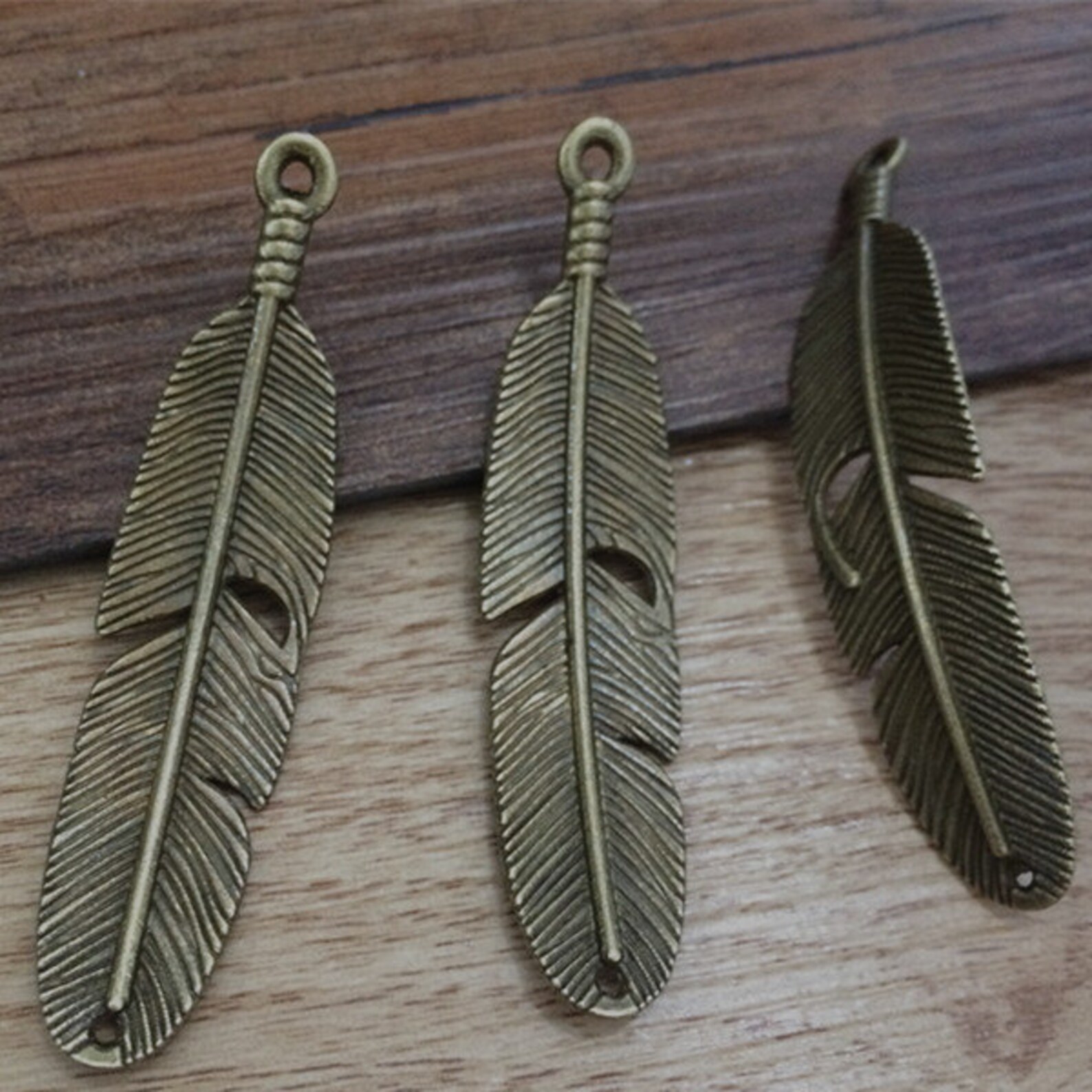 10pcs 57mmx13mm Feather Charm Antique Charm Pendant Jewelry - Etsy