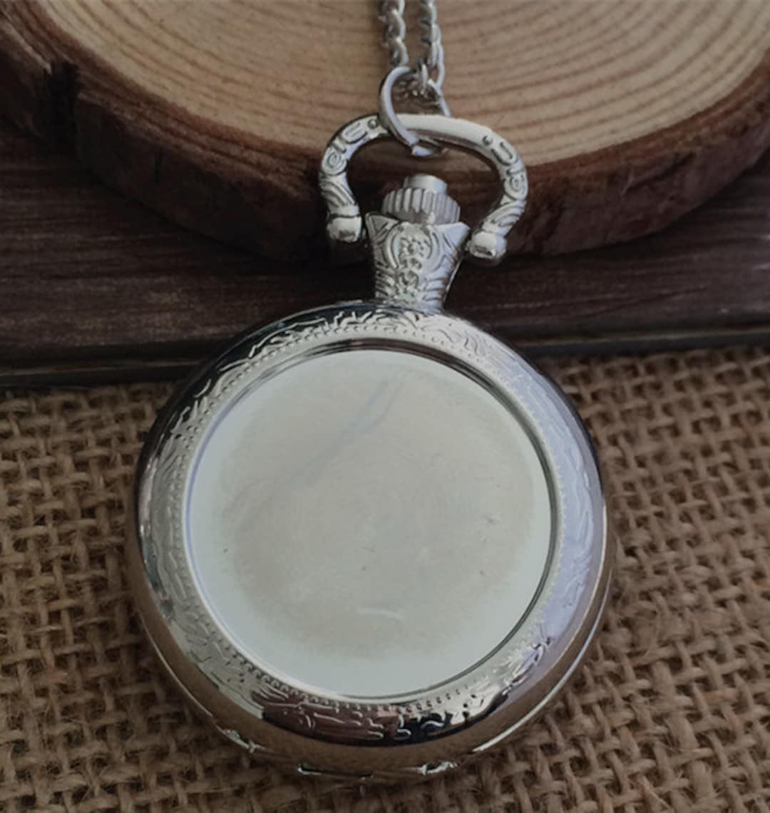 1pcs DIY Silver Pocket Watch Charms Pendant 35mmx35mm P59 - Etsy