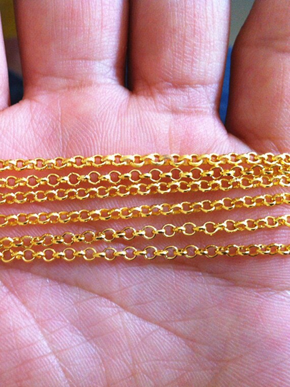 10m Gold Roro Necklace Chain for Jewelry Making 2MMX2MM | Etsy