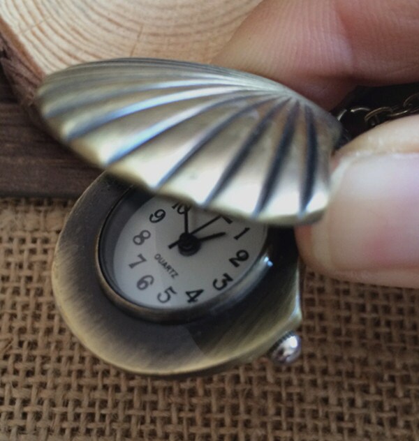 28mmx30mm Bronze Color Sea Shells Pocket Watch Charms Pendant - Etsy