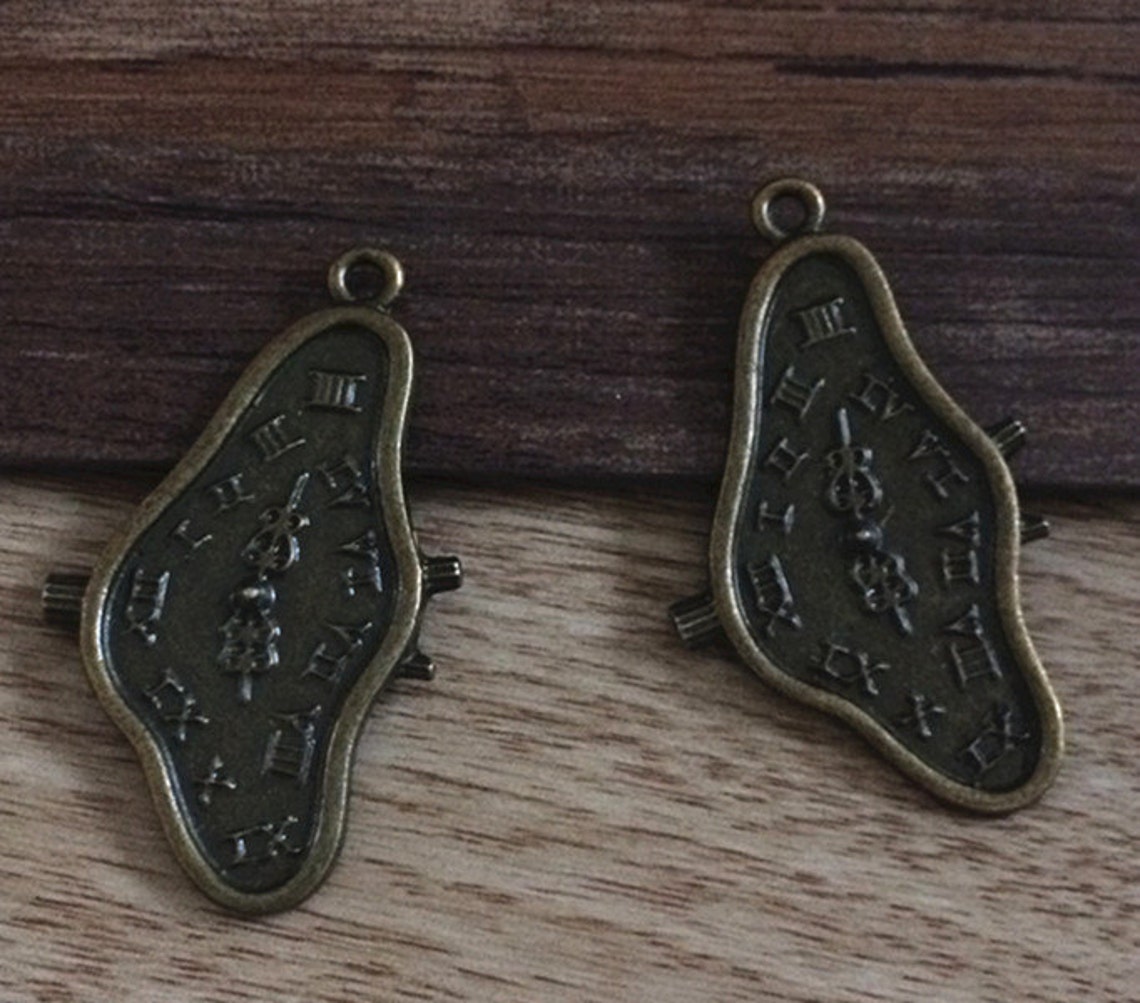 6pieces 3725MM Clock Charm Antique Bronze Charm Pendant - Etsy
