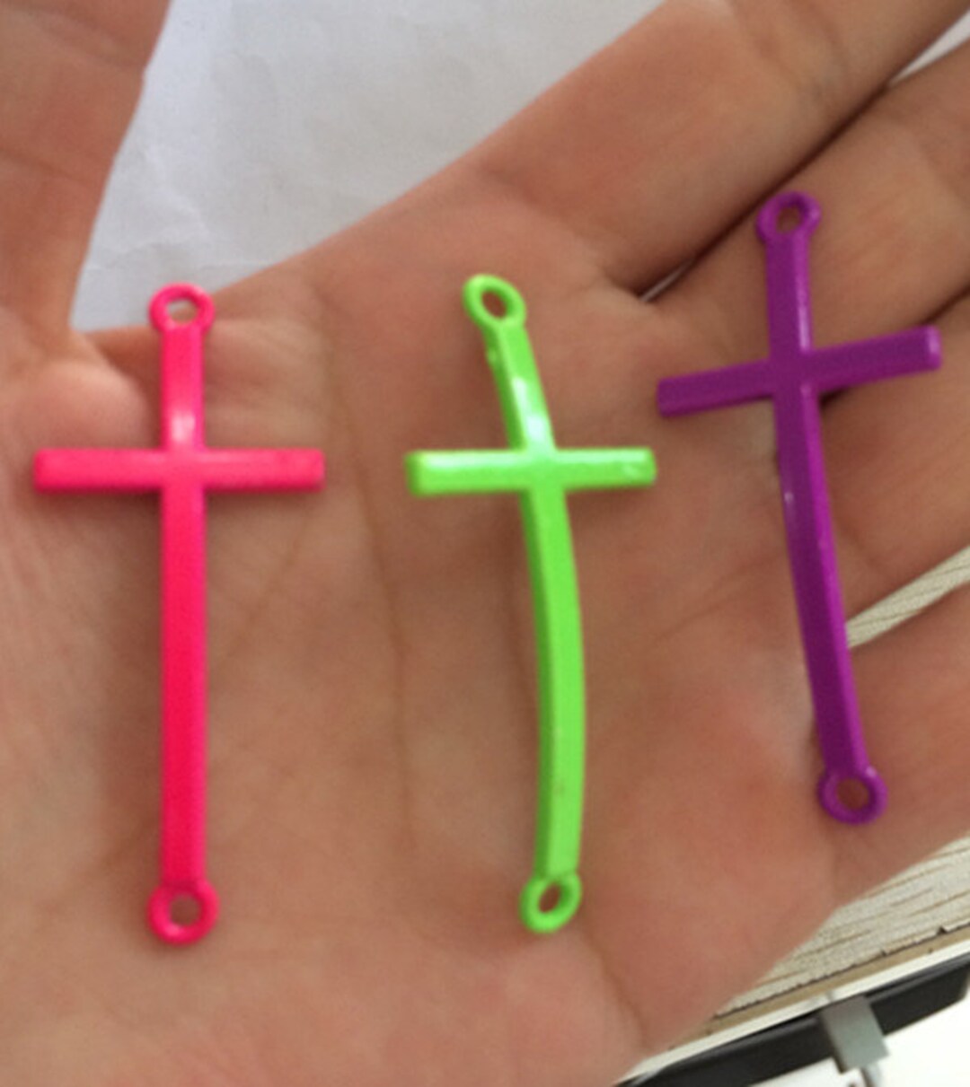 7pieces Mixed 7 Color Charm Cross Charm Cross Connector Pendant - Etsy