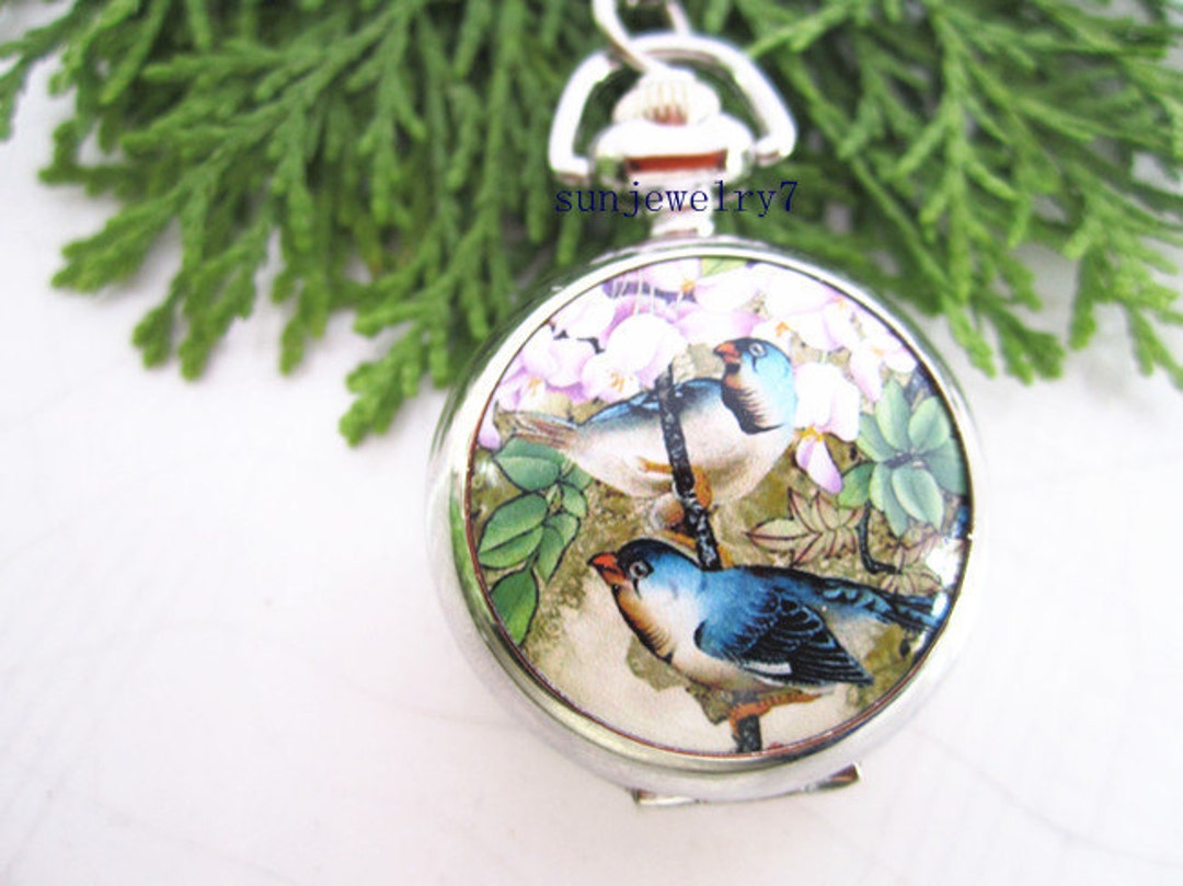 1pcs 25mmx25mm Bird Photo Pocket Watch Charms Pendant SZ095 - Etsy